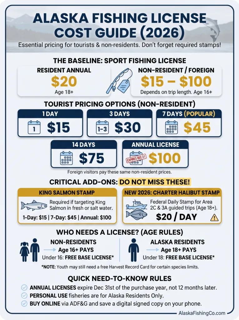 Alaska Fishing License Cost 2026: Full Price List for Non-Residents